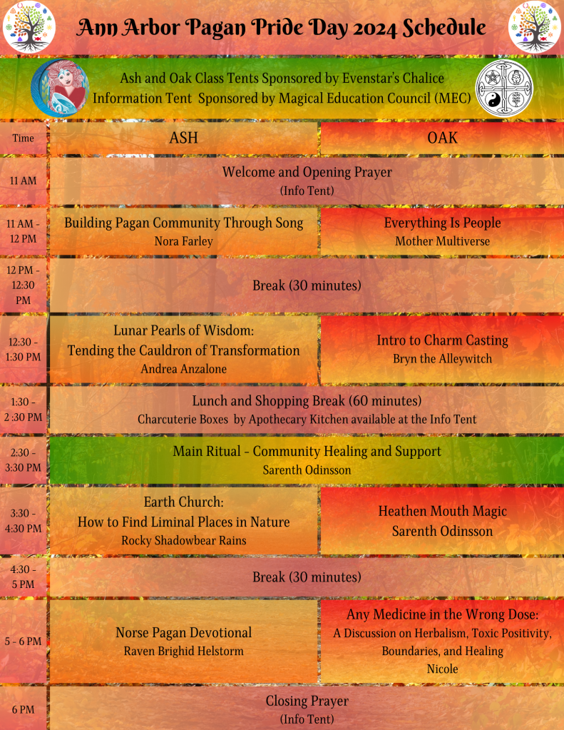 Schedule | Ann Arbor Pagan Pride